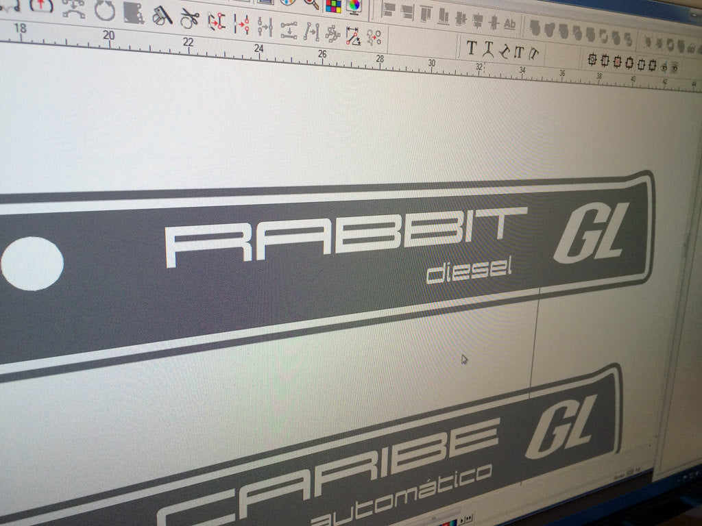 VW Rabbit Caribe hatch stripe; from NOS – Primer3d